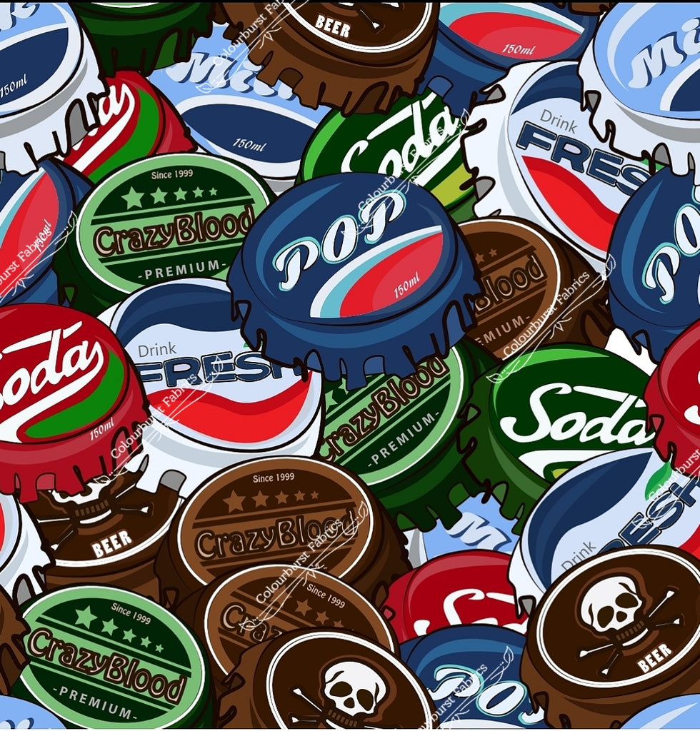"Pop Cans" | Fabric for preorder | 22 bases – Colourburst Fabrics